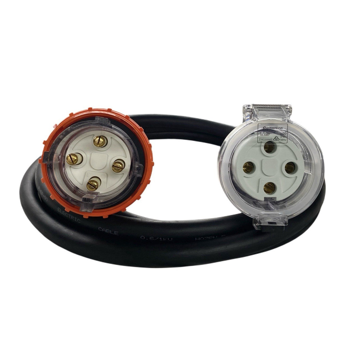 50 Amp 4 Pin Round Three Phase 415V, 10mm² Extension Lead – Resource ...