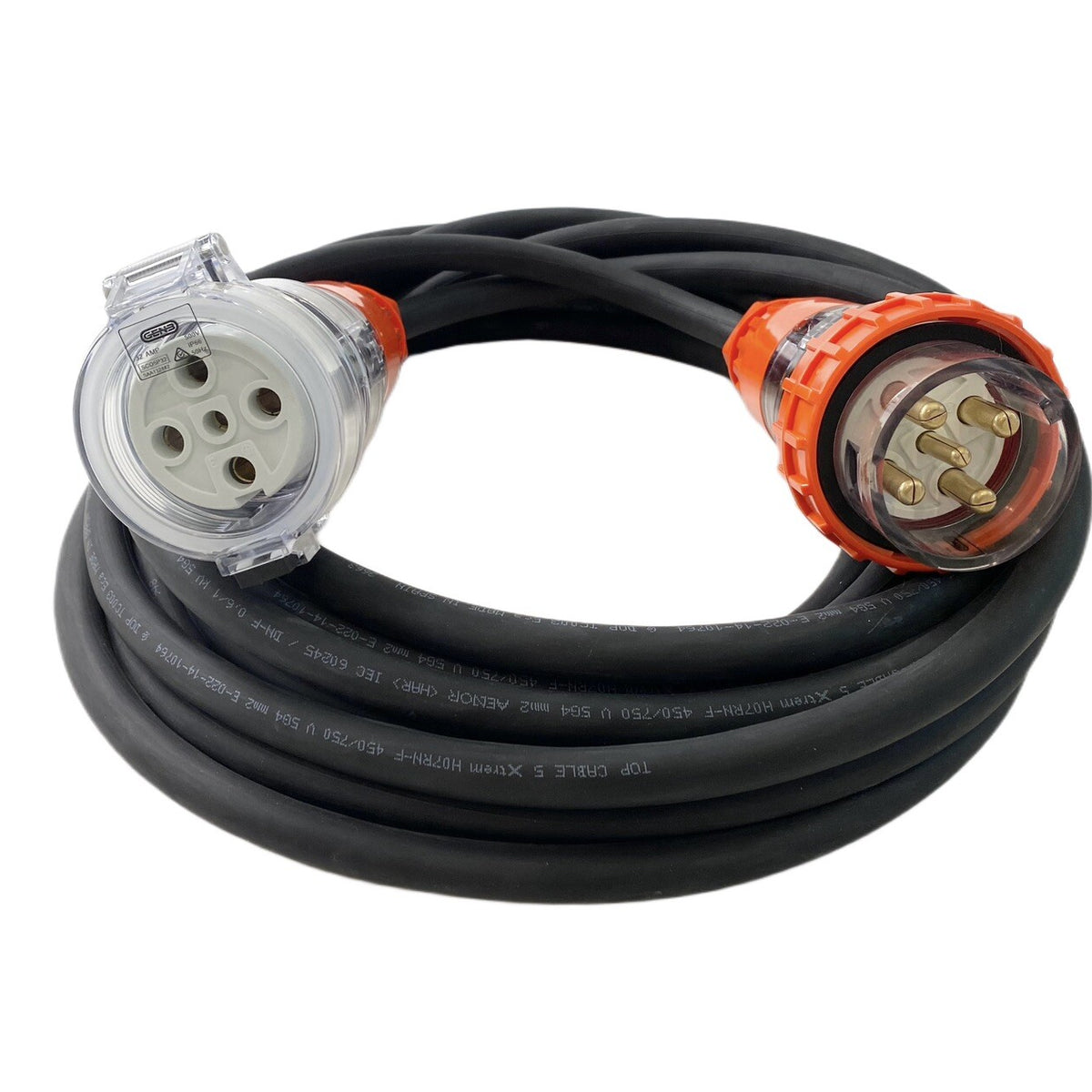 20 Amp 2m Extension Lead, 3 Phase, 5 pin, 415V 20A 2mt Cable 3ph ...
