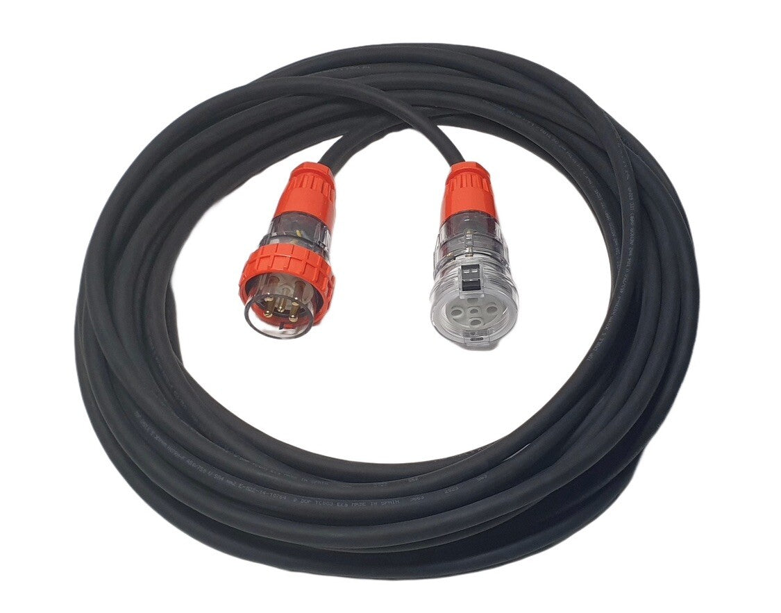 32 Amp 15m Extension Lead, 3 Phase, 5 pin, 415V 32A 15mt Cable 4.0mm² ...
