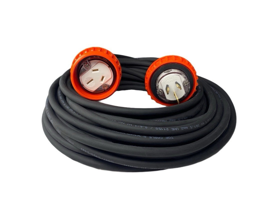 15 Amp 3 Pin Flat Single Phase 240V, 4mm² Extension Lead – Resource ...