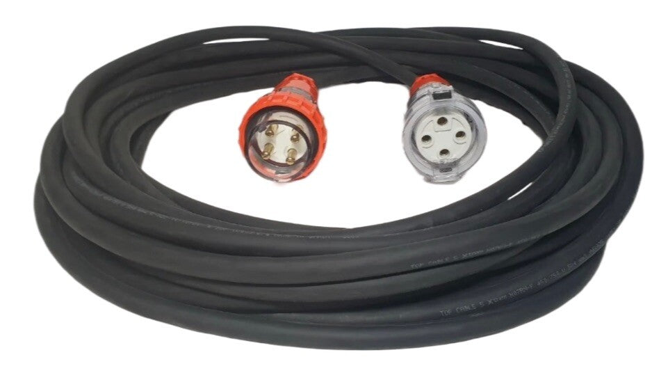 20 Amp 25m Extension Lead, 3 Phase, 4 pin, 415V 20A 25mt Cable 3ph ...