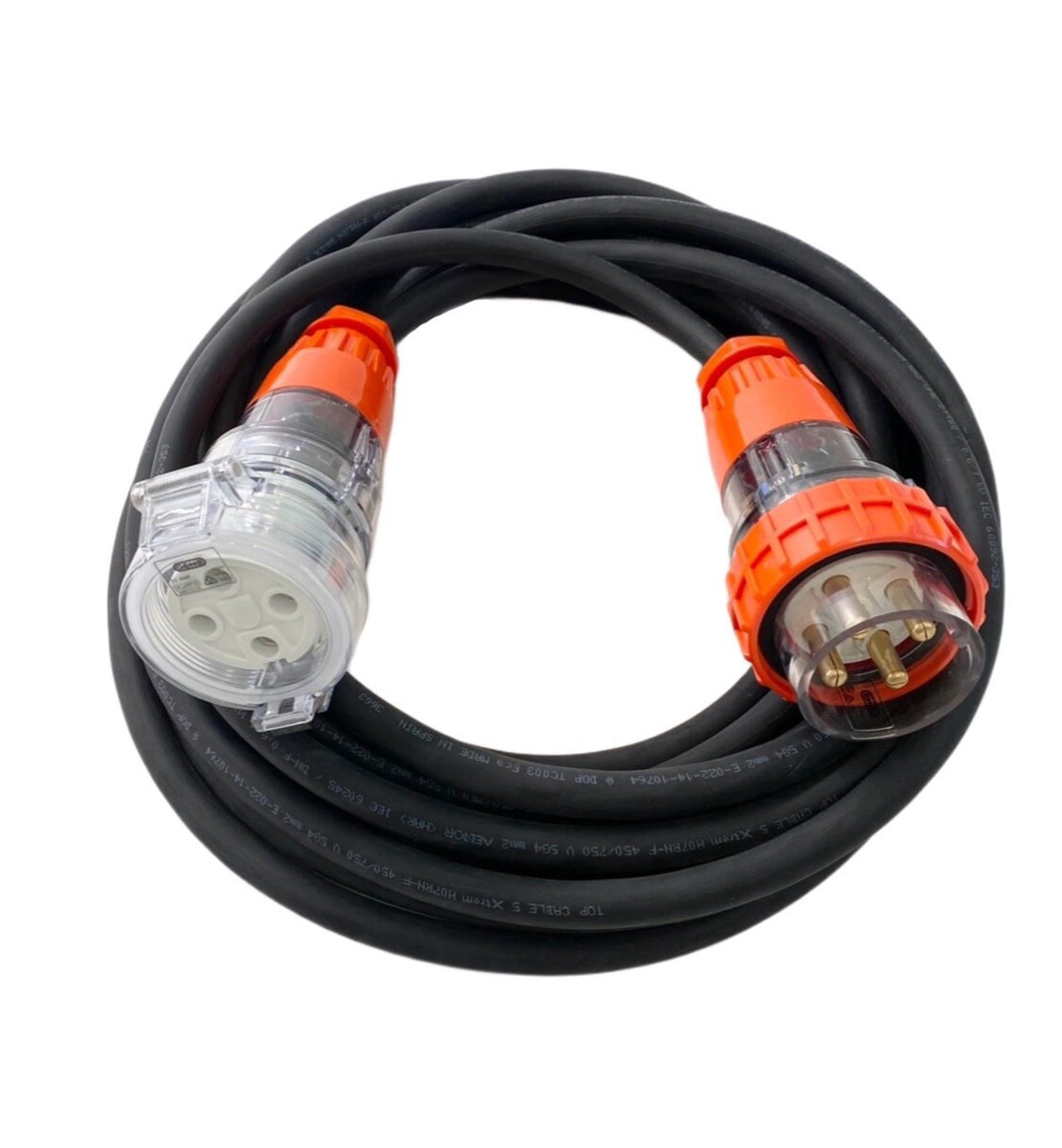 20 Amp 1m Extension Lead, 3 Phase, 4 pin, 415V 20A 1mt Cable 3ph ...