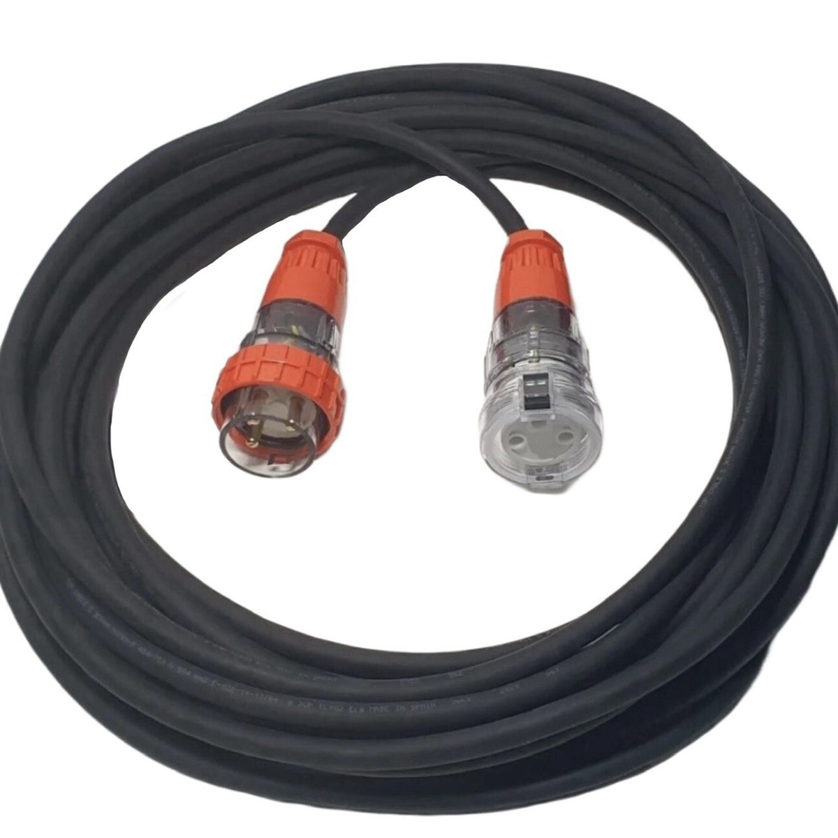 32 Amp 10m Extension Lead, Single Phase, 3 pin, 240V 32A 10mt Rubber C ...