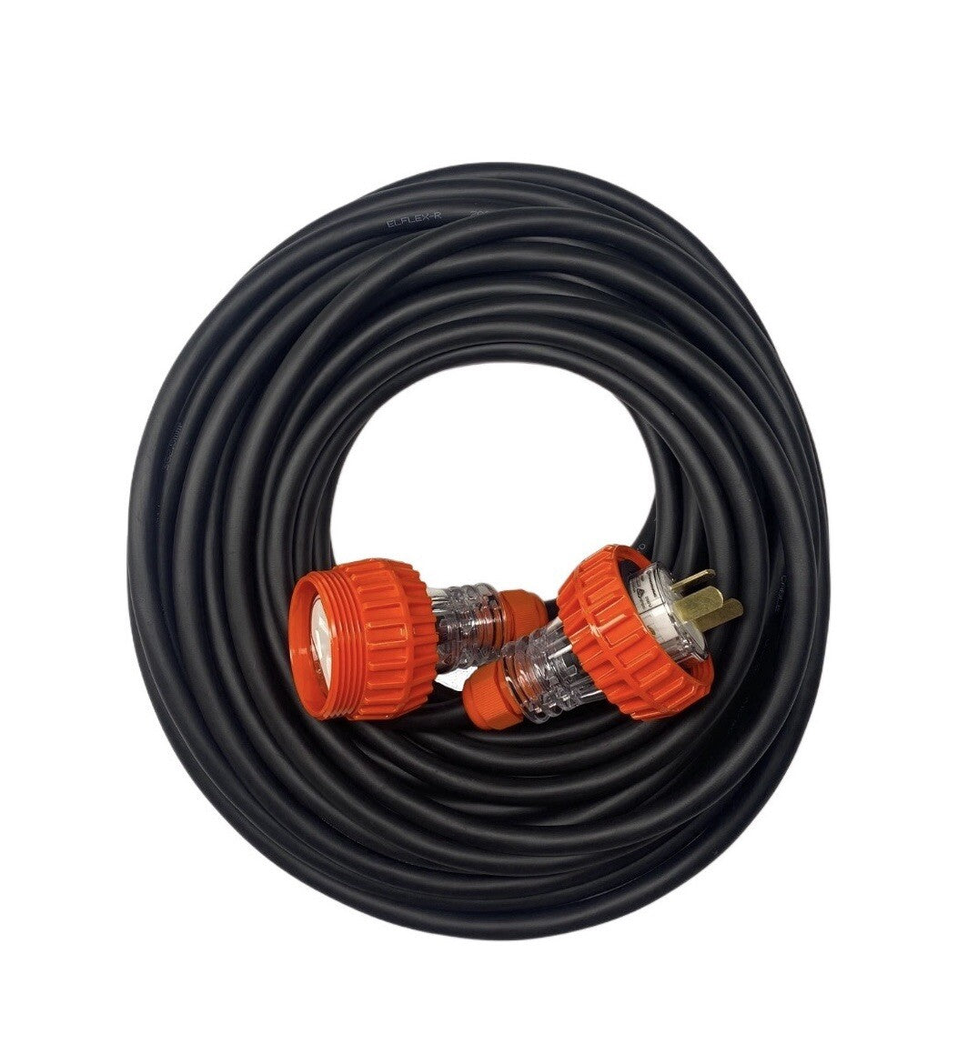 20 Amp Extension Lead Single Phase 3 Flat Pins 20 Metres, 20A, 1 Phase ...